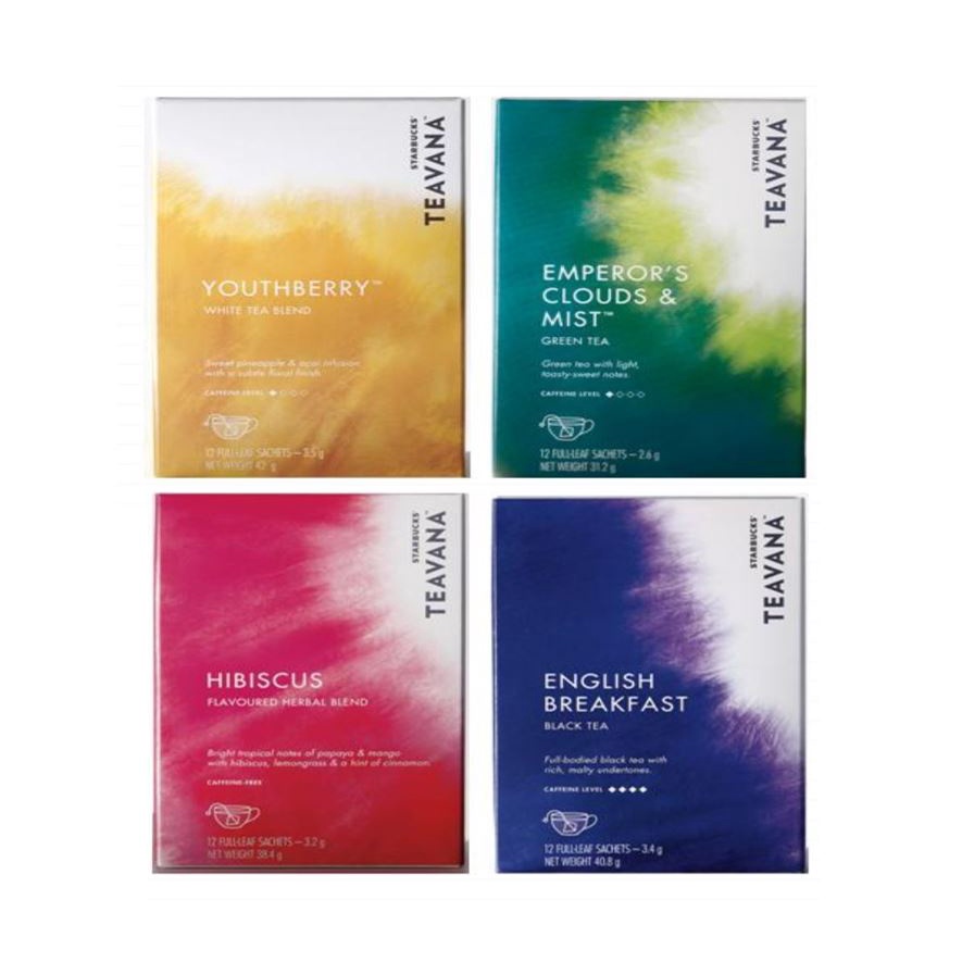 STARBUCKS Teavana English Breakfast, Emperor's Cloud Mist Green Tea ...