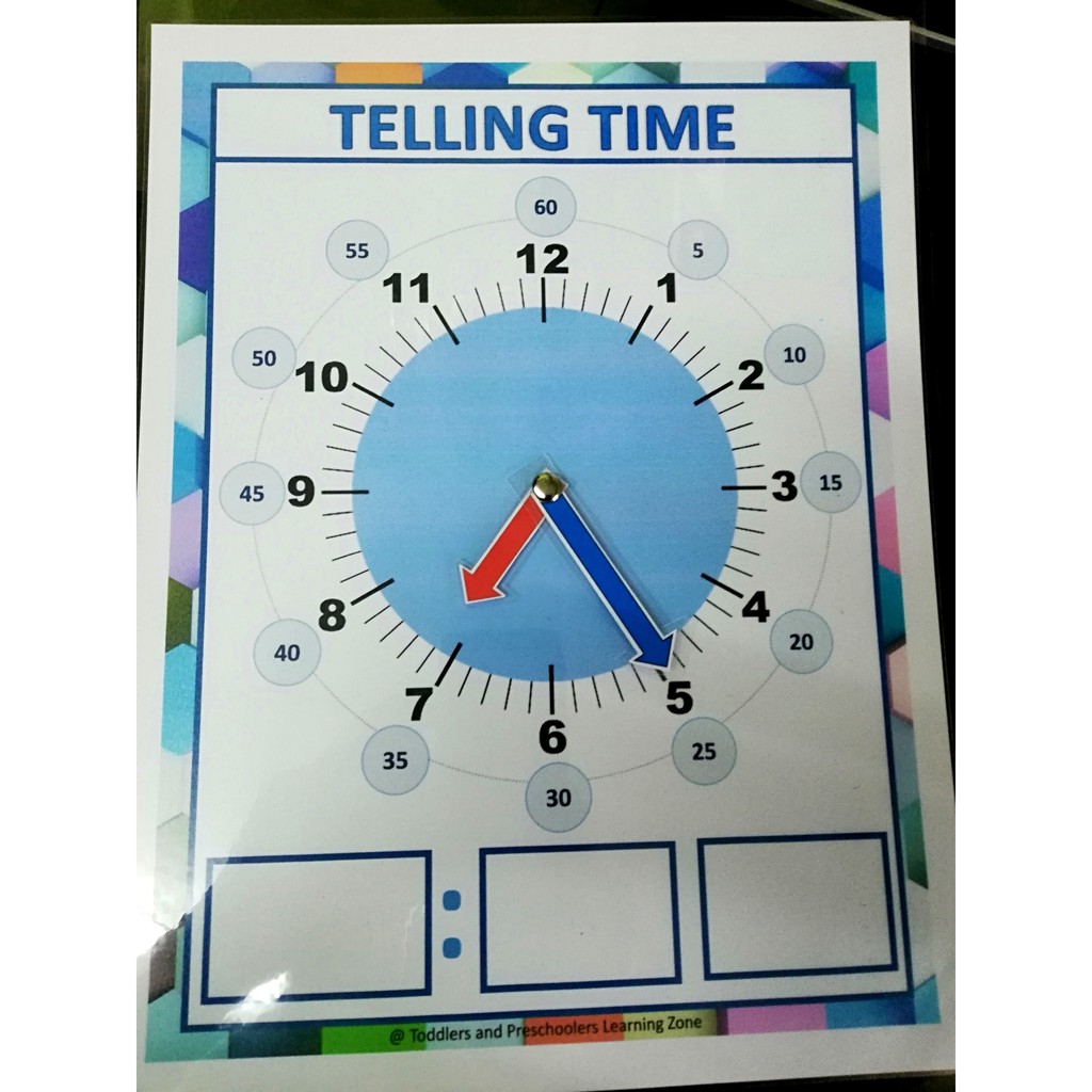 Reusable Telling Time Chart for Practice time telling activities ...