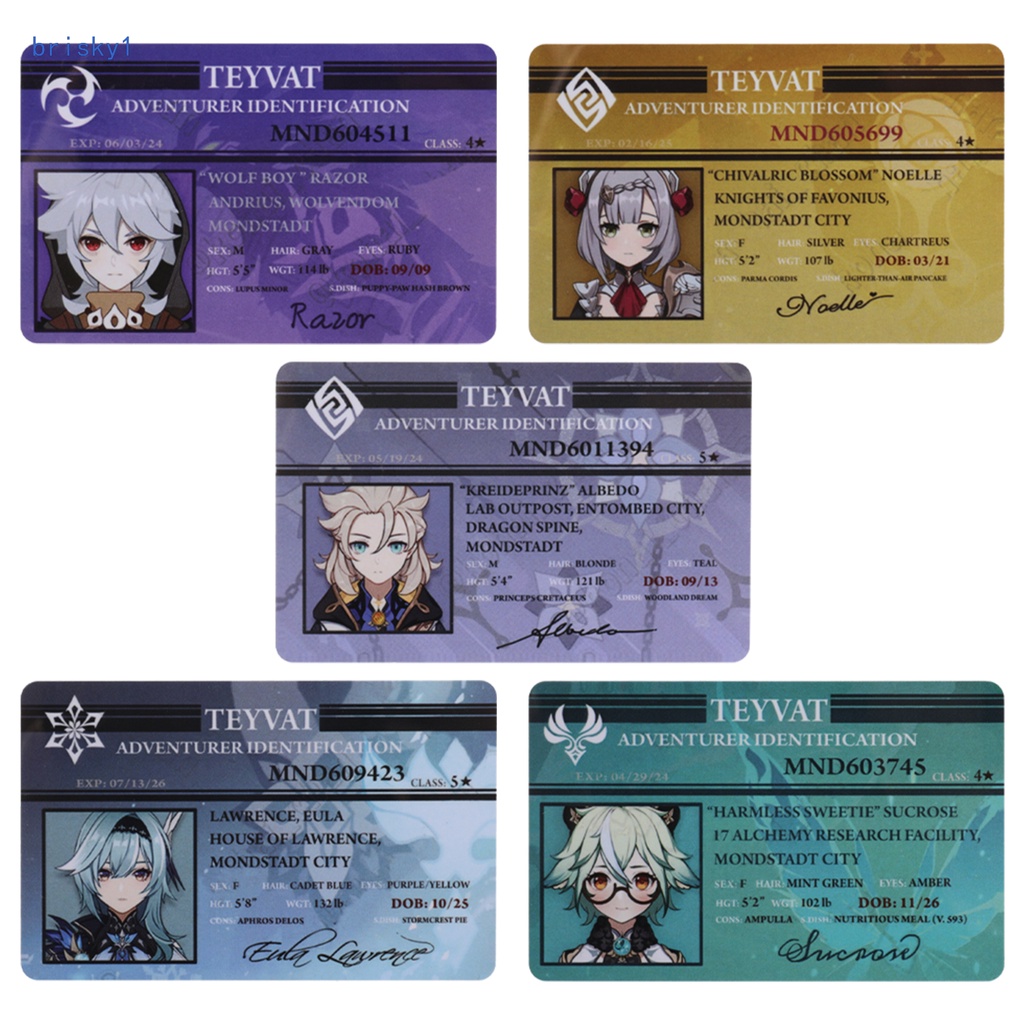 Brisky Anime Genshin Impact Anime Id Pvc Cards Photocard Figure Cosplay ...