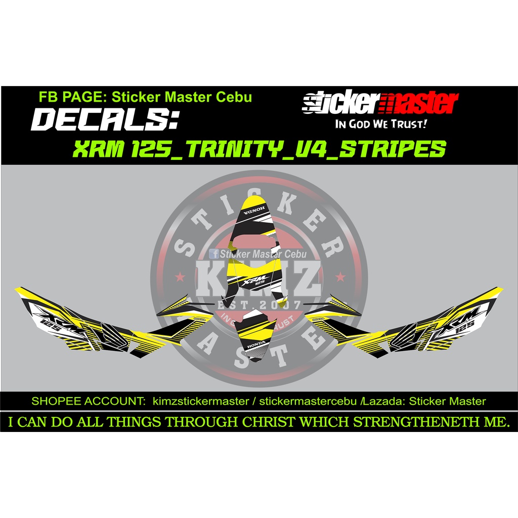 XRM 125 TRINITY V4 STRIPES YELLOW | Shopee Philippines
