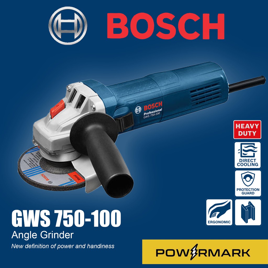 BOSCH GWS 750-100 Angle Grinder [POWERMARK | BHD] | Shopee Philippines