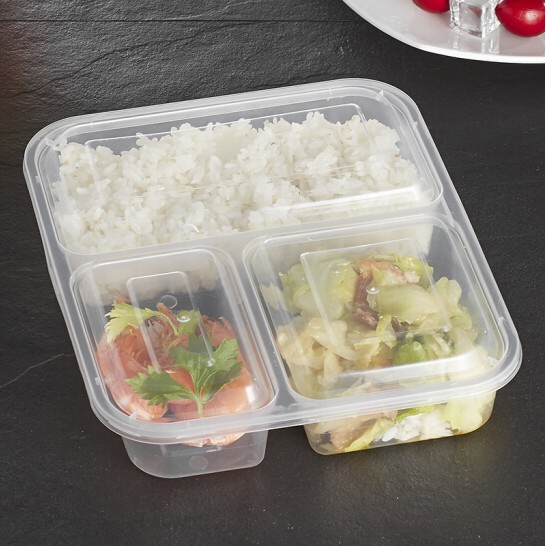 50pcs/3D Edible level Thicken Disposable Bento Box 4 division/grid with ...
