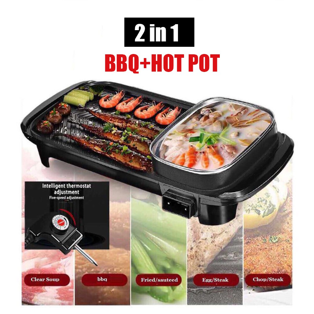 2in1 griller Multifunction Electric BBQ And Steambot Hot Pot Shabu Rost ...