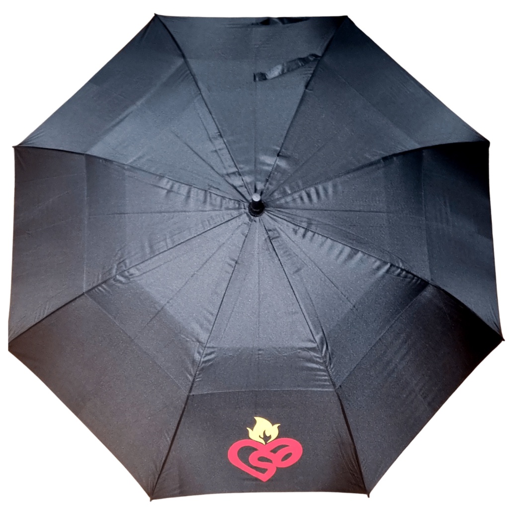 GOLF UMBRELLA CSA Restless Heart Design Black Large Heavy Duty Double ...