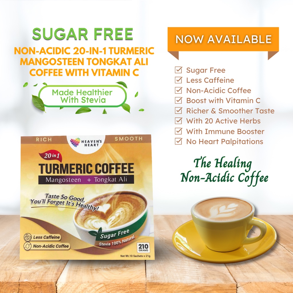 Sugar Free Non-Acidic 20in1 Turmeric Mangosteen Coffee [FDA APPROVED ...