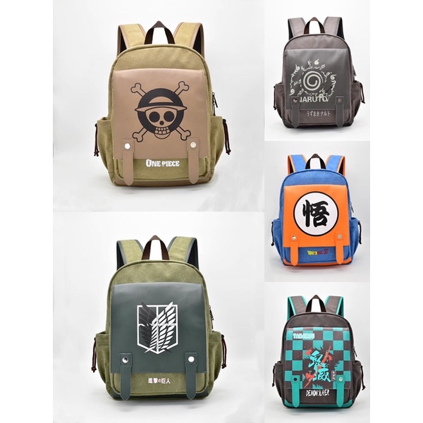 Anime Backpack Attack On Titan,One Piece,Fairy Tail,Demon Slayer,Tokyo ...