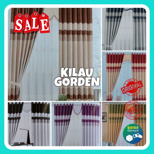 Azzura Gordyn Grade A Premium Blackout Curtains Motif Door Window ...