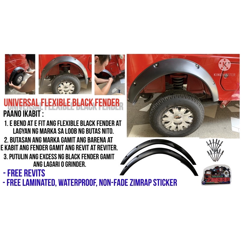 REAR FENDER SET MODIFIED FOR BAJAJ RE (W/ FREE REVITS AND WATERPROOF ...