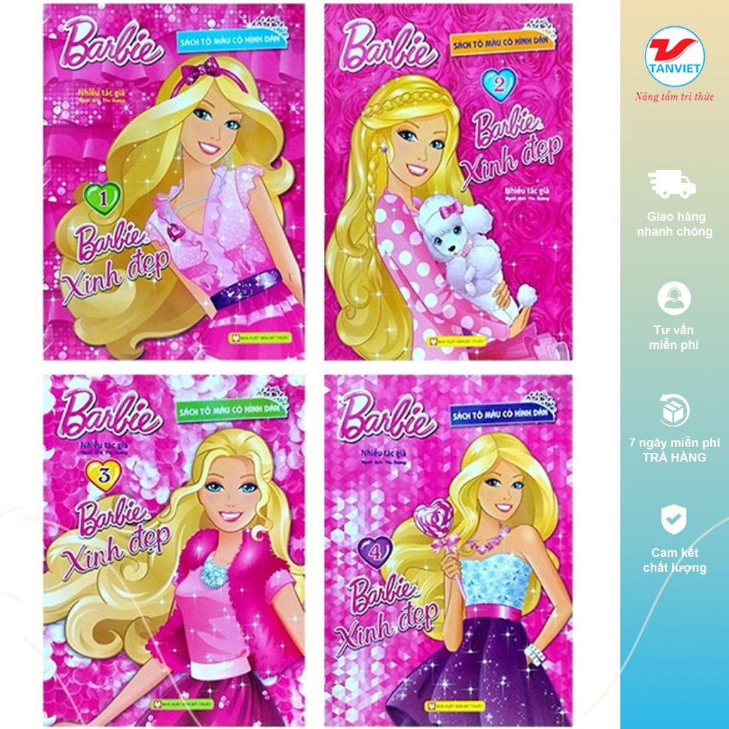 Coloring Book Set - Beautiful Barbie (4 Books) | Shopee Philippines