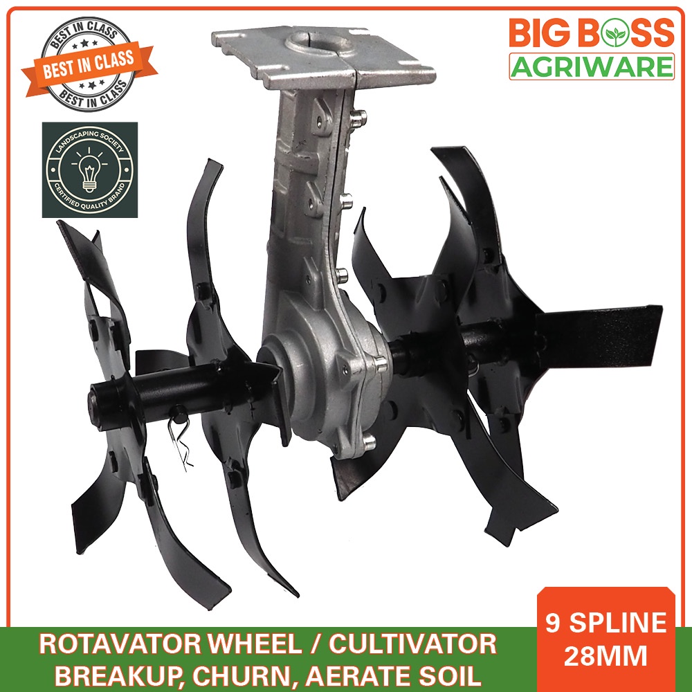 BBA Rotavator / Tilling Wheel / Cultivator 28mm 9 Spline Gear Head for ...
