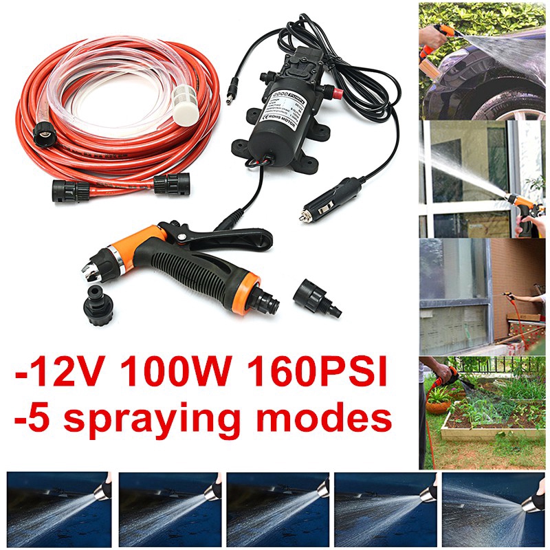 12V DC 100W 8L/Min 160Psi Portable High Pressure Diaphragm Self Priming ...