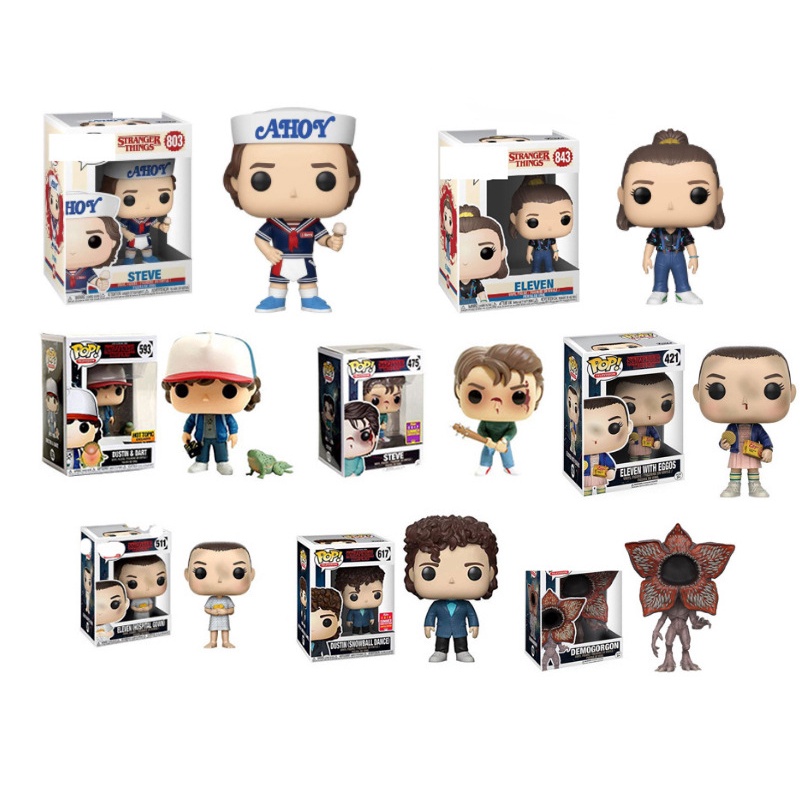 TV drama merch funko pop Stranger Things 3 figure Dustin Steve Frog ...