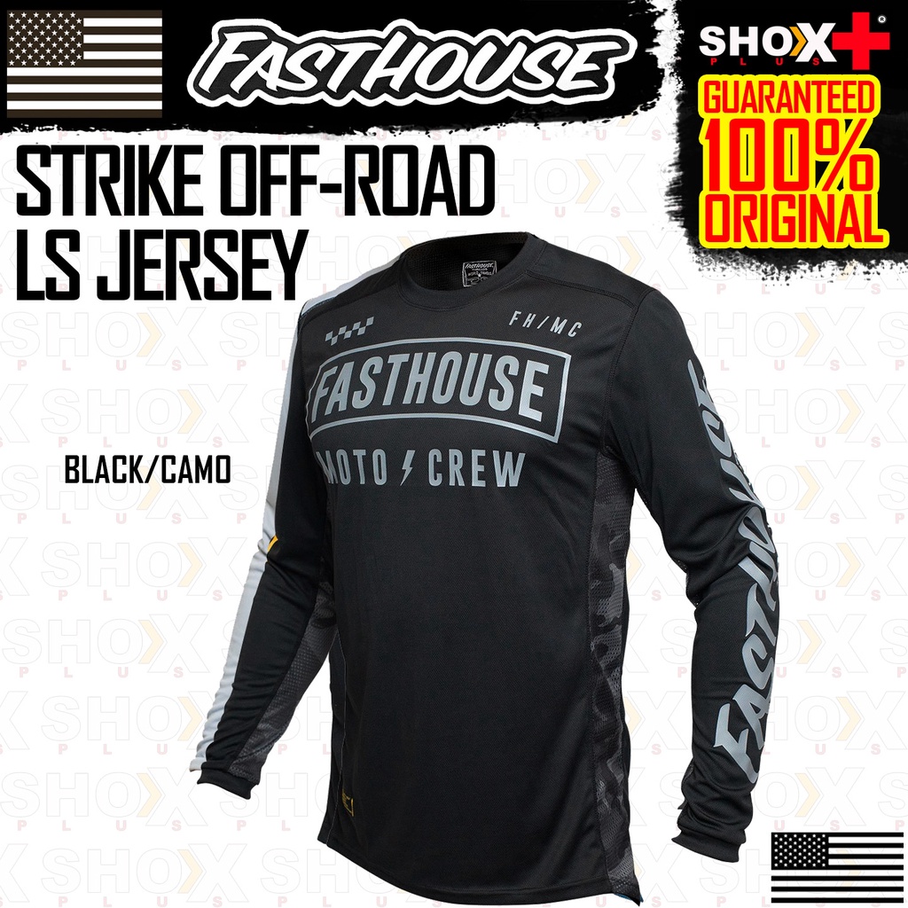 FastHouse USA Strike Off-Road Black Camo MOTO/MTB LS Jersey ...