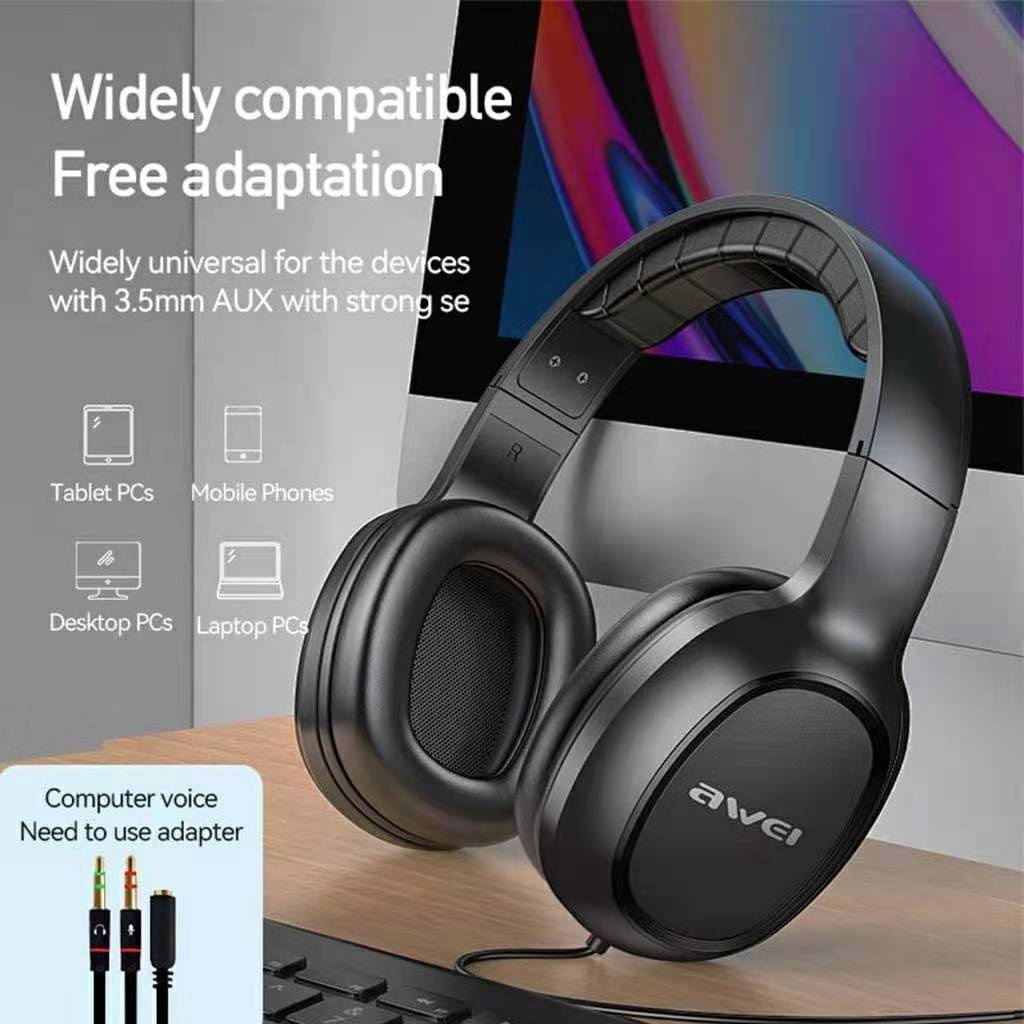 HOB Awei GM-6 Over-Ear Headphone 3.5mm Plug Head Mounted Wired Headset ...