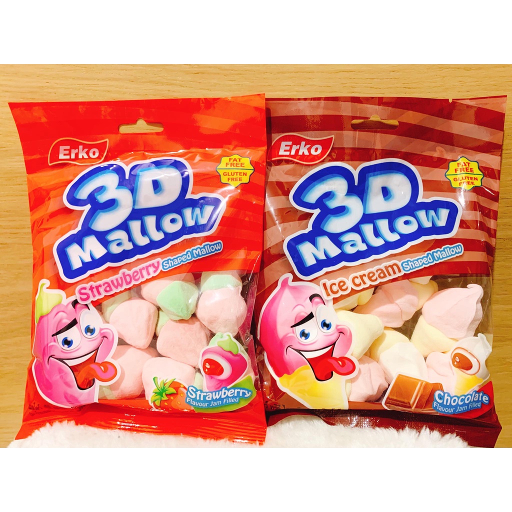 Mallow 3D Ice Cream Marshmallow With 2 Filling Strawberry Jam With ...