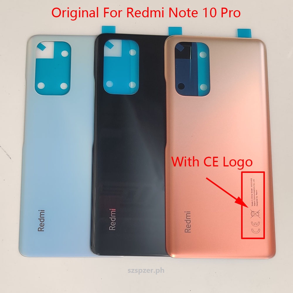 Original Back Gorilla Glass For Xiaomi Redmi Note 10 Pro Battery Cover ...