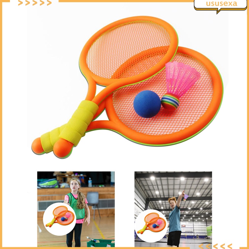 Kids Badminton and Tennis Play Set with Easy to Grip Colorful Rackets ...