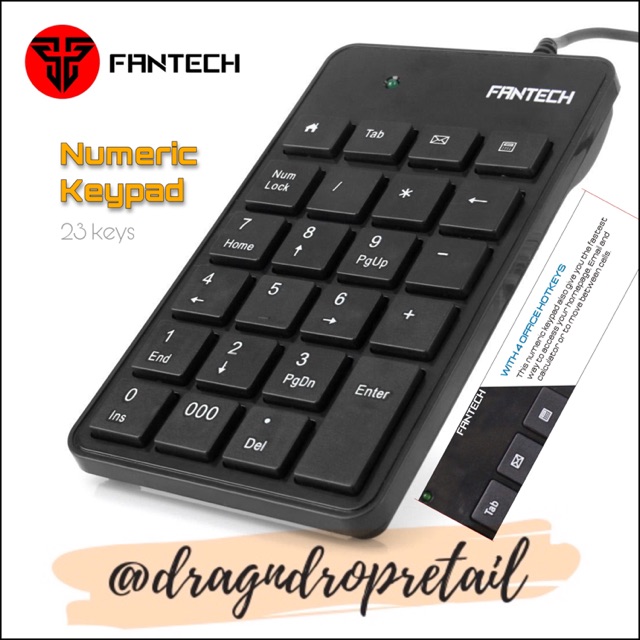 Fantech FTK-801 USB Numpad Numeric Keypad With 23 Keys | Shopee Philippines