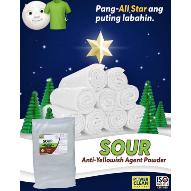 POWER CLEAN SOUR (anti-yellowing treatment compound for white clothes ...
