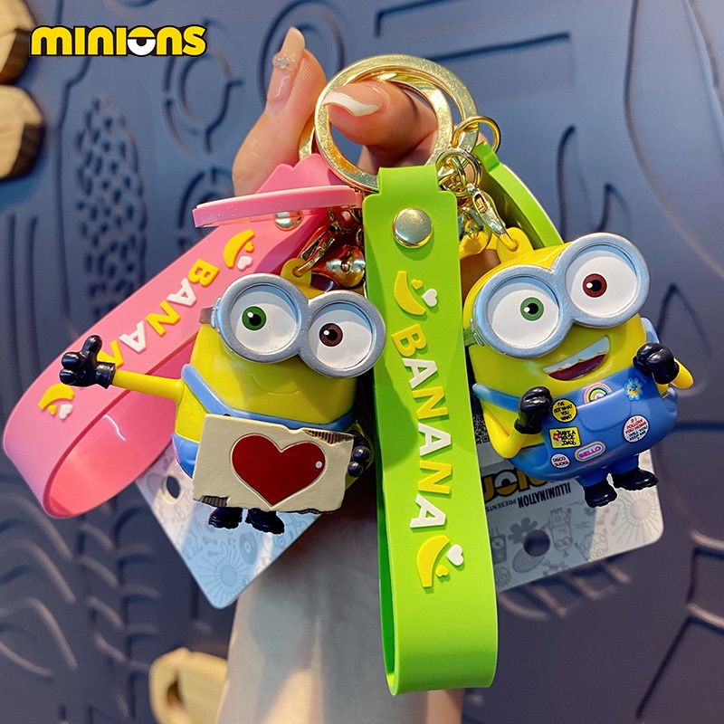Authentic Minions Keychain Exquisite Anime Bob Kevin Doll Key Backpack ...