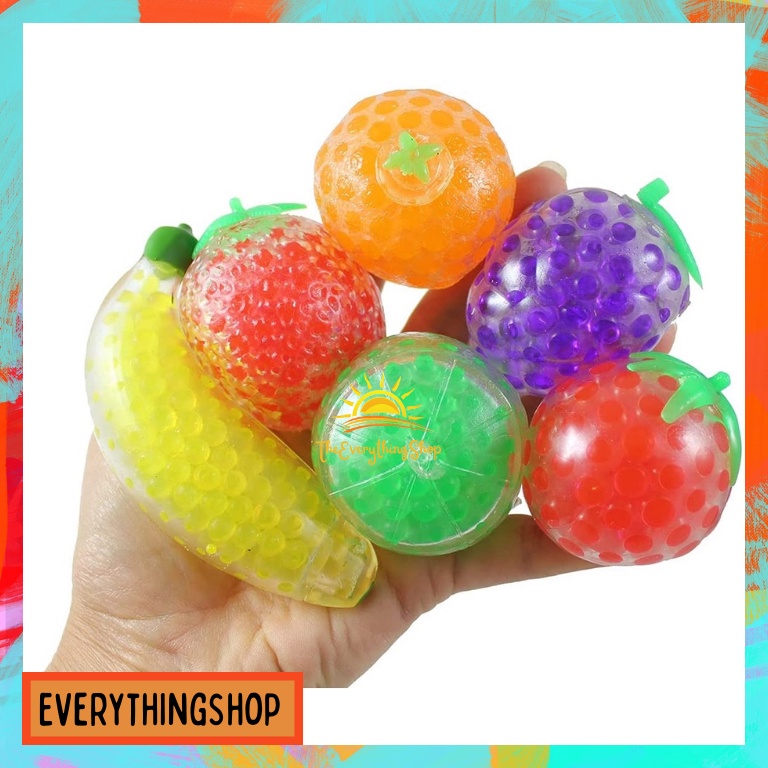 Rainbow Fruit Fidget Mesh Ball Anti Stress Relief Sensory Bead Squishy ...