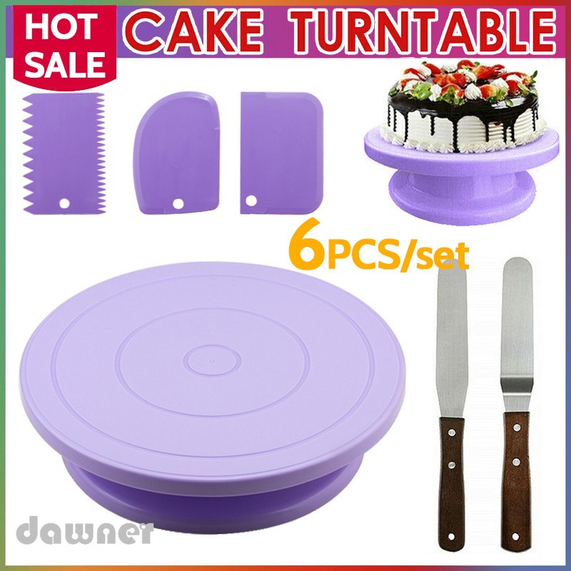 6pcs/Set Cake Stand Cake tray baking Mould Set Turntable Rotating Plate ...