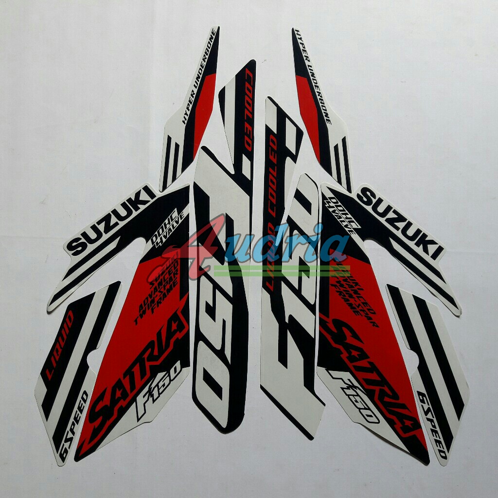 2022 satria f150 motorbike body striping sticker, black and white ...