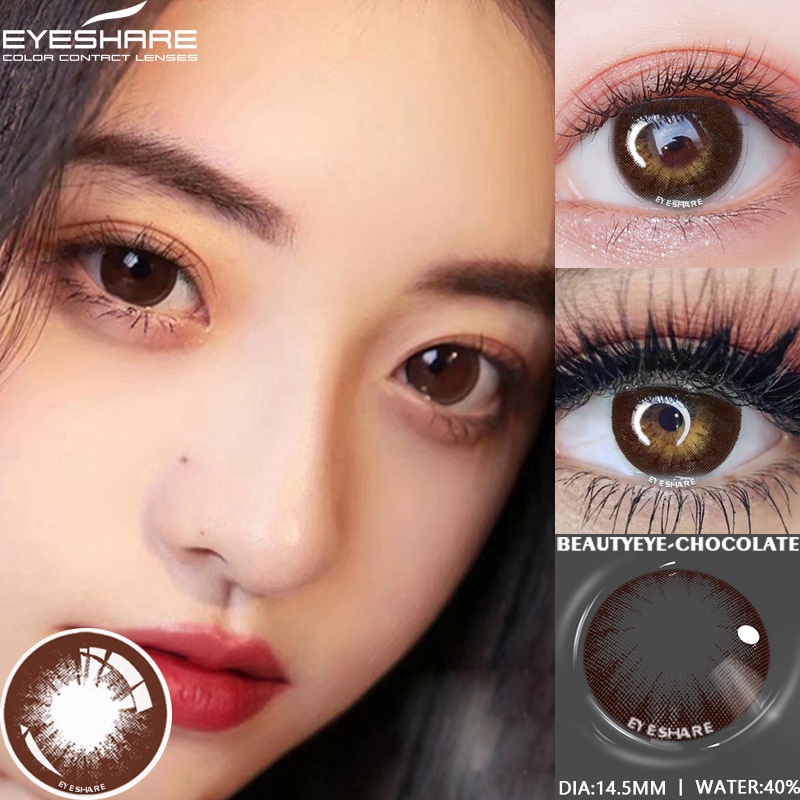Eyeshare Chocolate Color Contact Lenses For Eye Makeup 1 Pair | Shopee ...