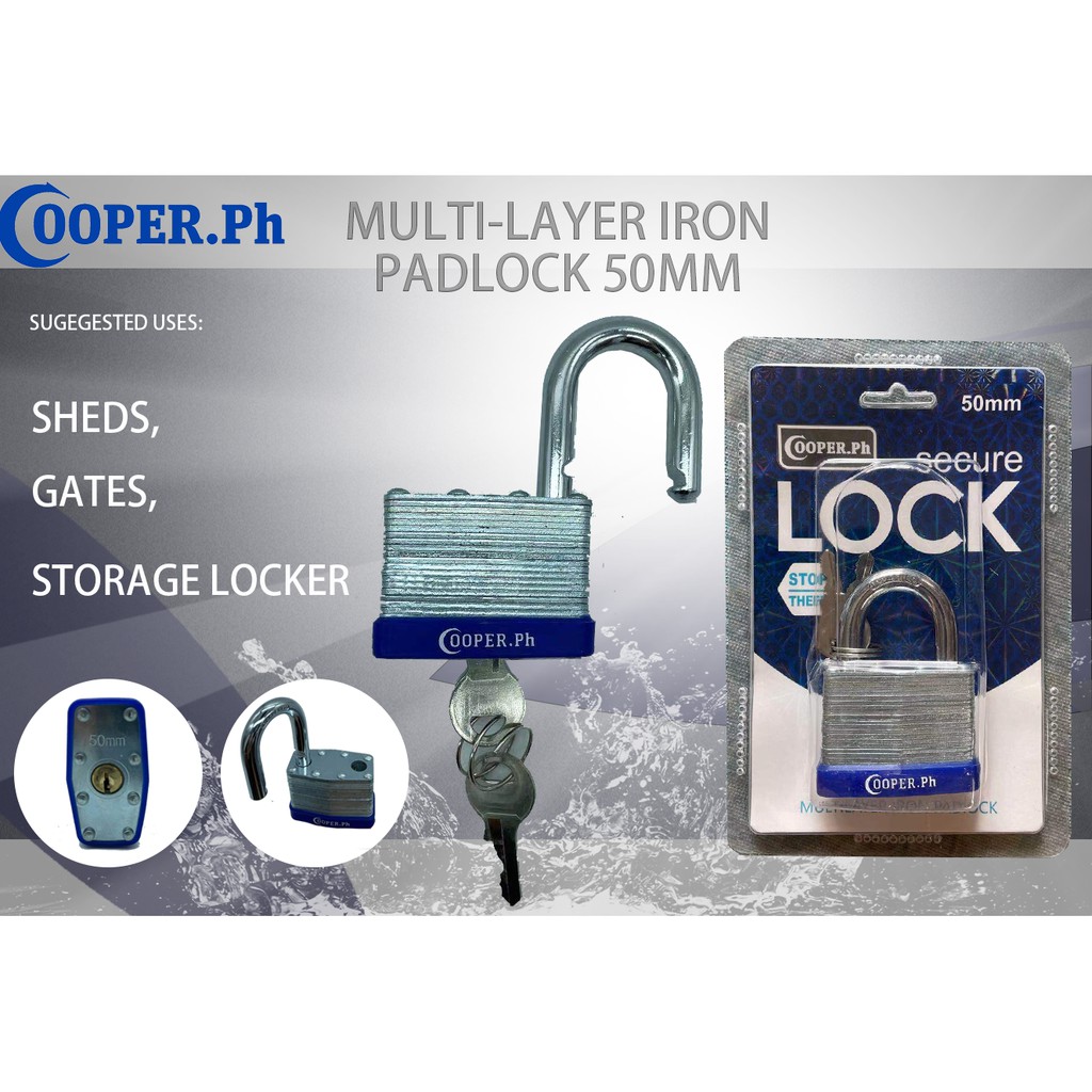 Cooper.ph CP-QC Multi-layer Laminated Padlock Short and Long | Shopee ...