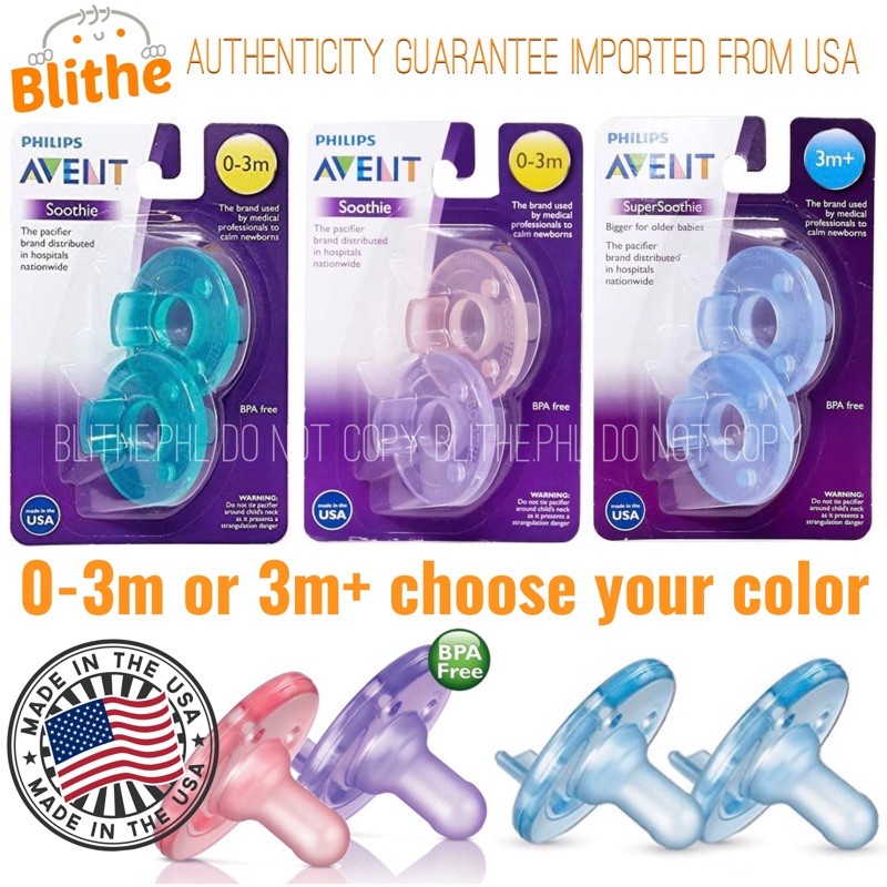 philips avent soothie 0-3m 3m+ 2pack pacifier teether teats baby boy ...