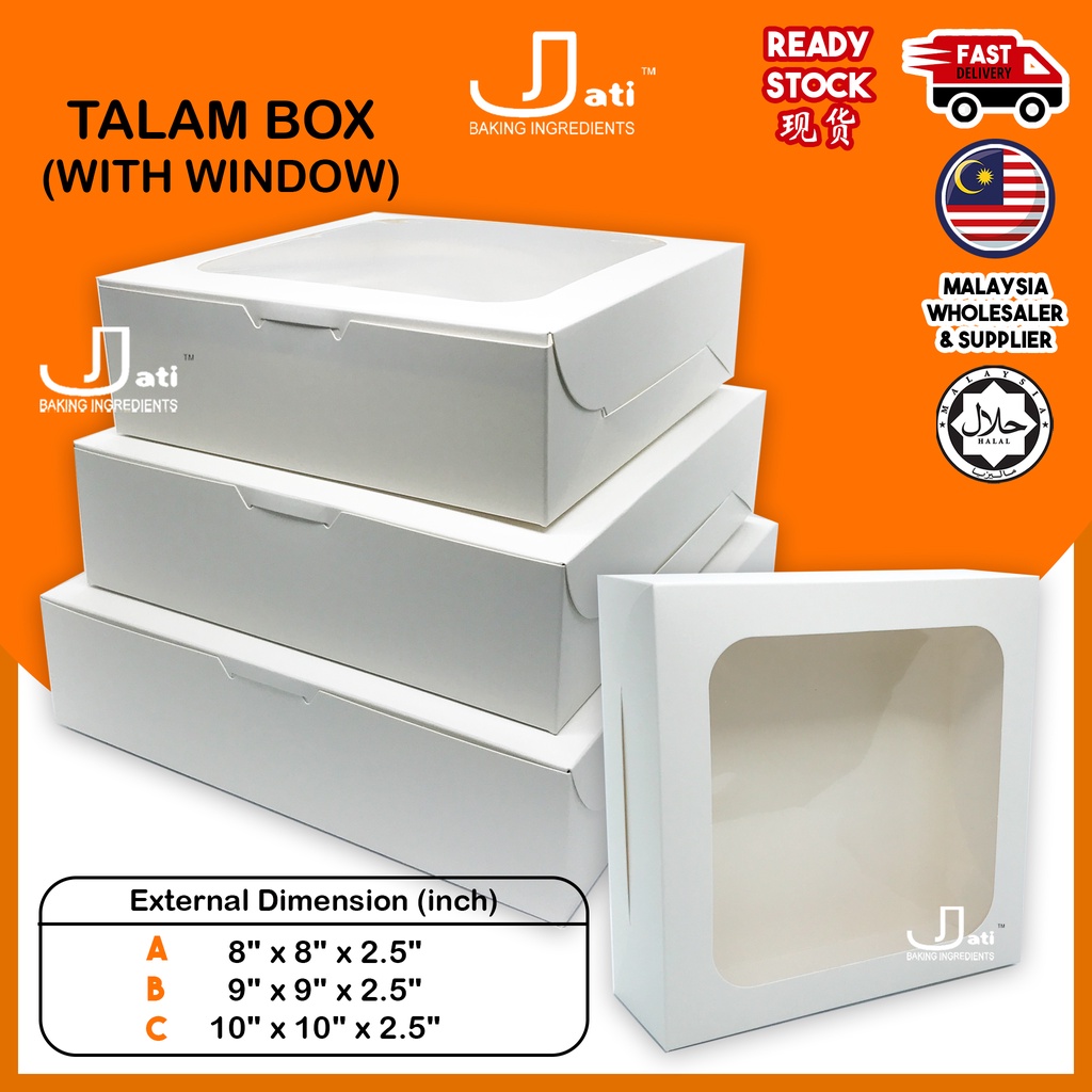 Window Cake Box Talam Box Talam Box Cake Box (8"/9"/10") | Shopee ...