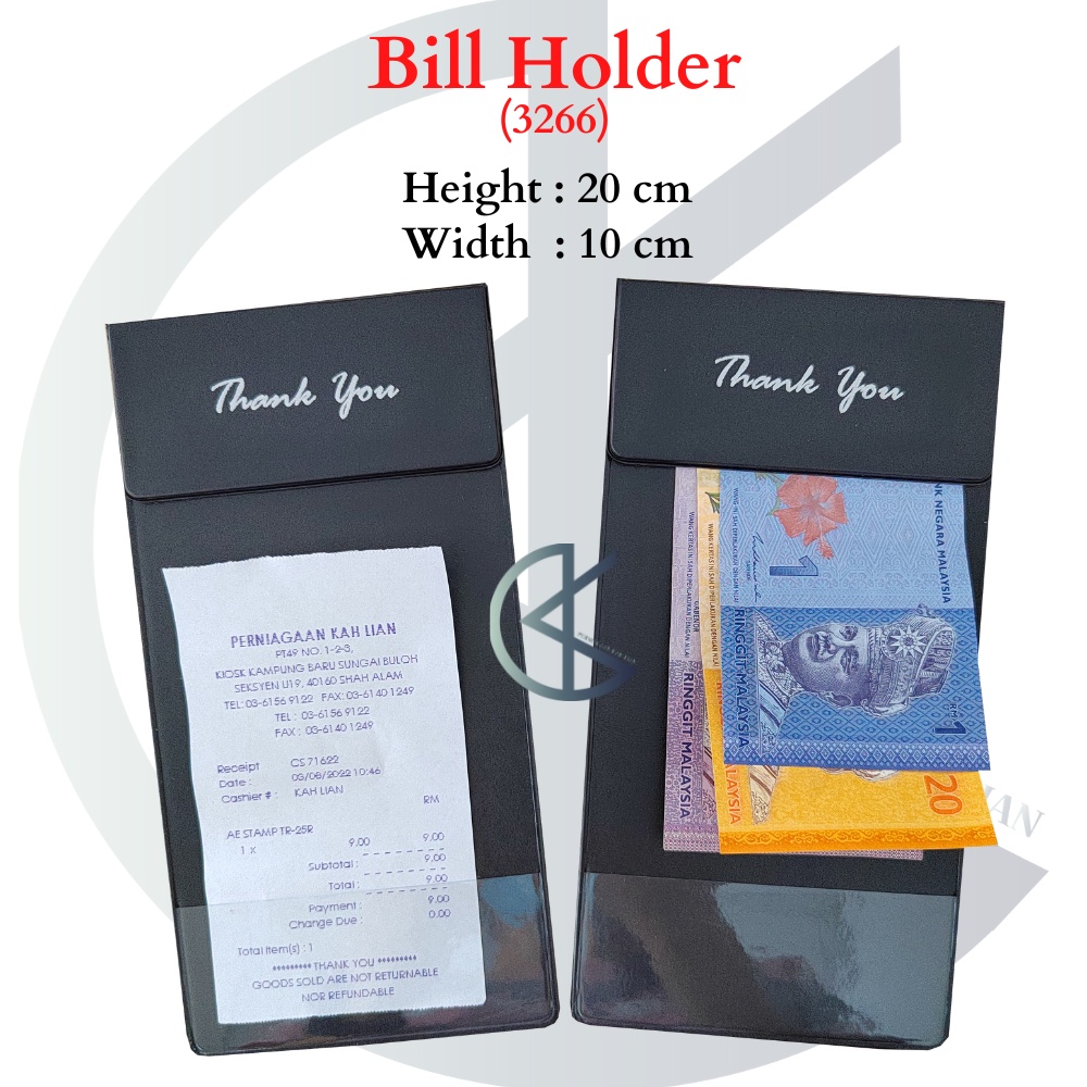 Leather Cash Bill Holder / Cash Bill Register Folder ( 24 cm x 12 cm ...