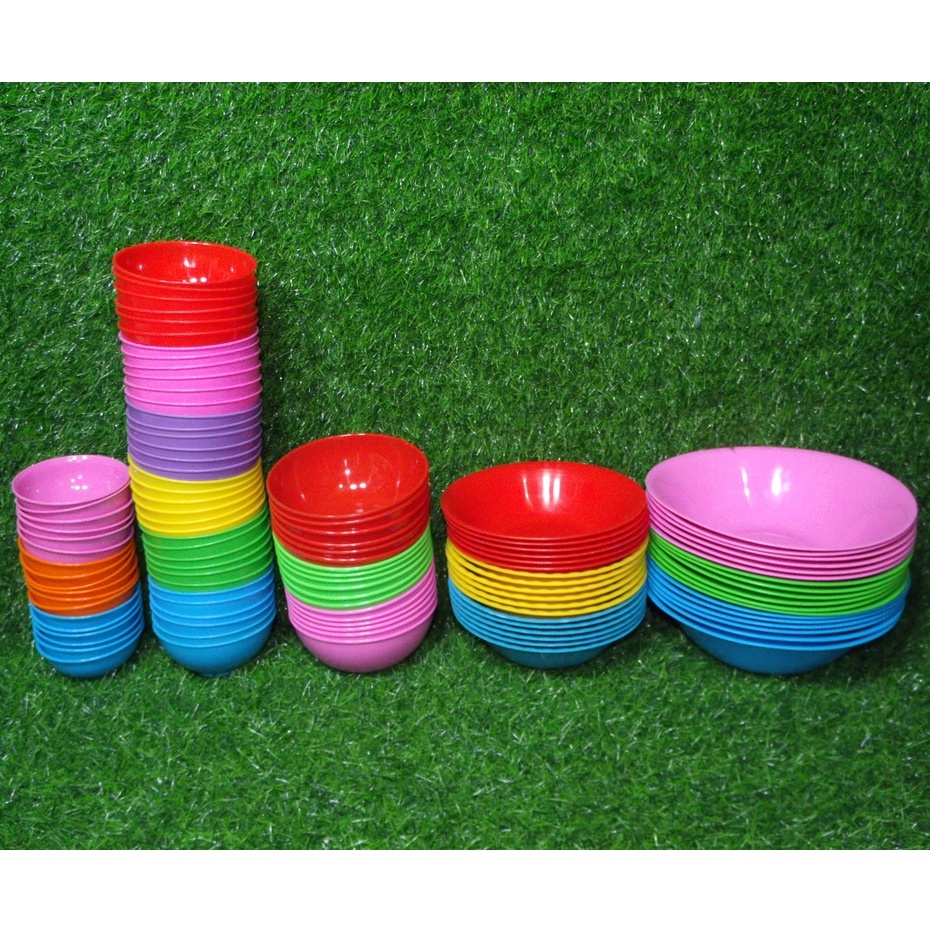 Dyna-ware Plastic Coloured Bowl (Mangkok)(6pcs)(Random) | Shopee ...