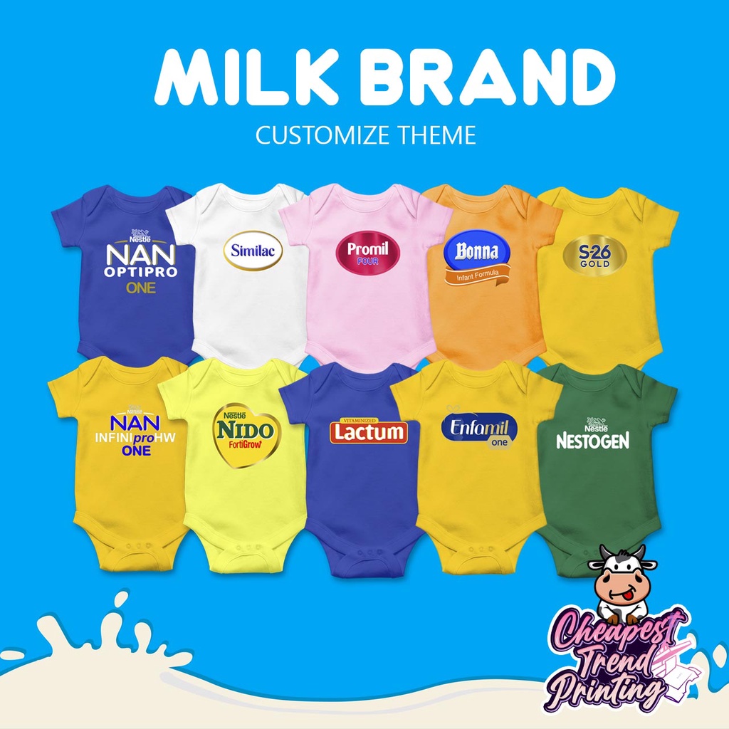 Milk Theme Custom Baby Onesie | Shopee Philippines