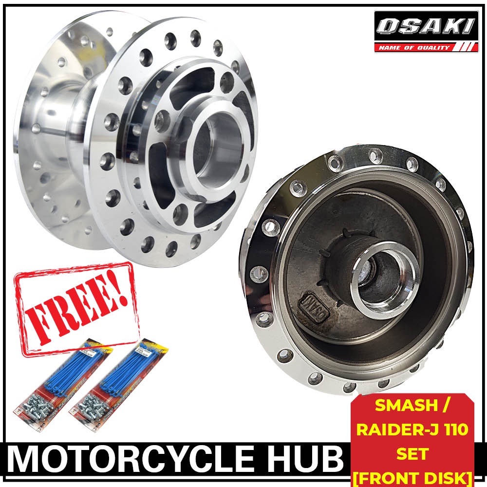SMASH 115, RAIDER-J 110 Osaki Mirror Chrome Hub (Hub Set / Front Hub ...