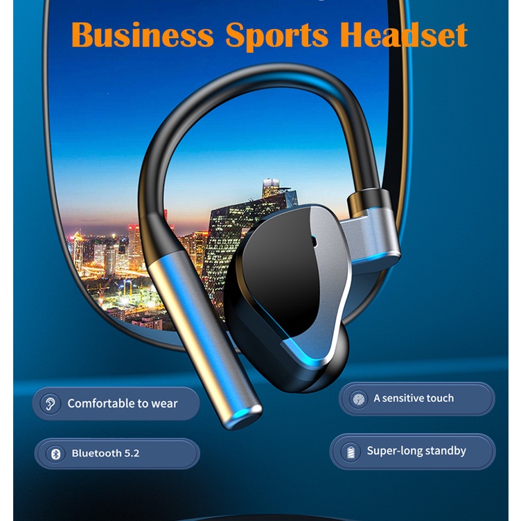 Business Bluetooth Headset Wireless Sports Single Ear Earphones Mini ...