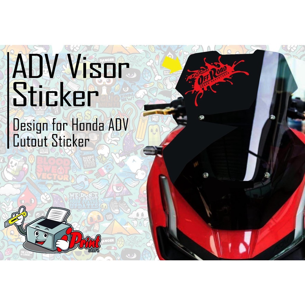 Honda ADV 150 Sticker - ADV Decals, Cut Out Sticker, Waterproof Sticker ...