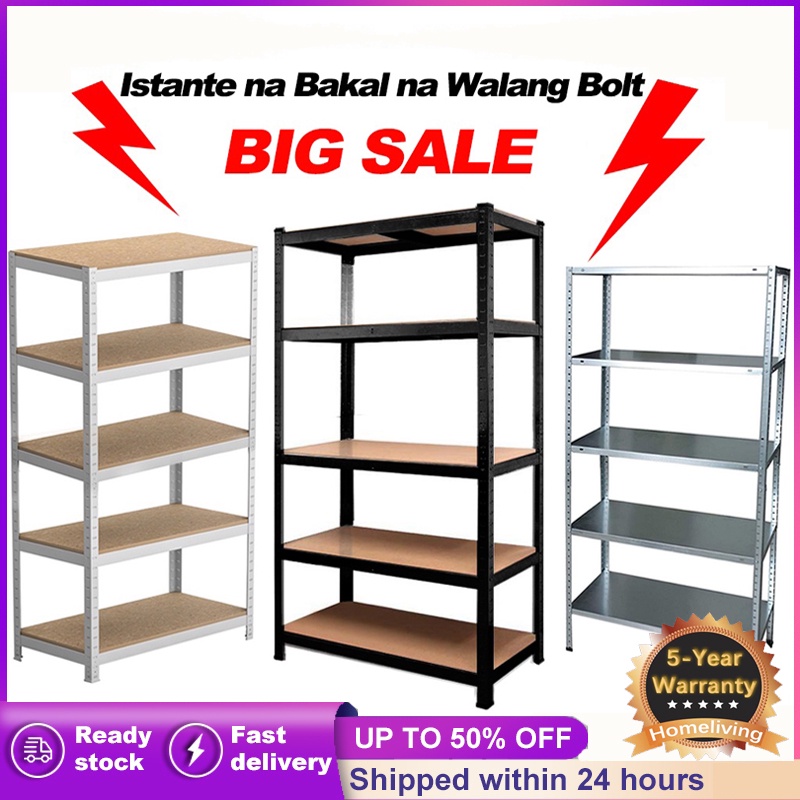 [Bearing 300KG]Steel Rack Boltless Rack 5 Layer Heavy Duty Stante ...