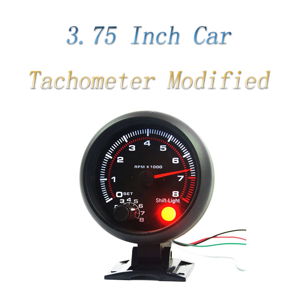 3.75 Inch Black Face Black Shell Car Tachometer Modified Instrument ...