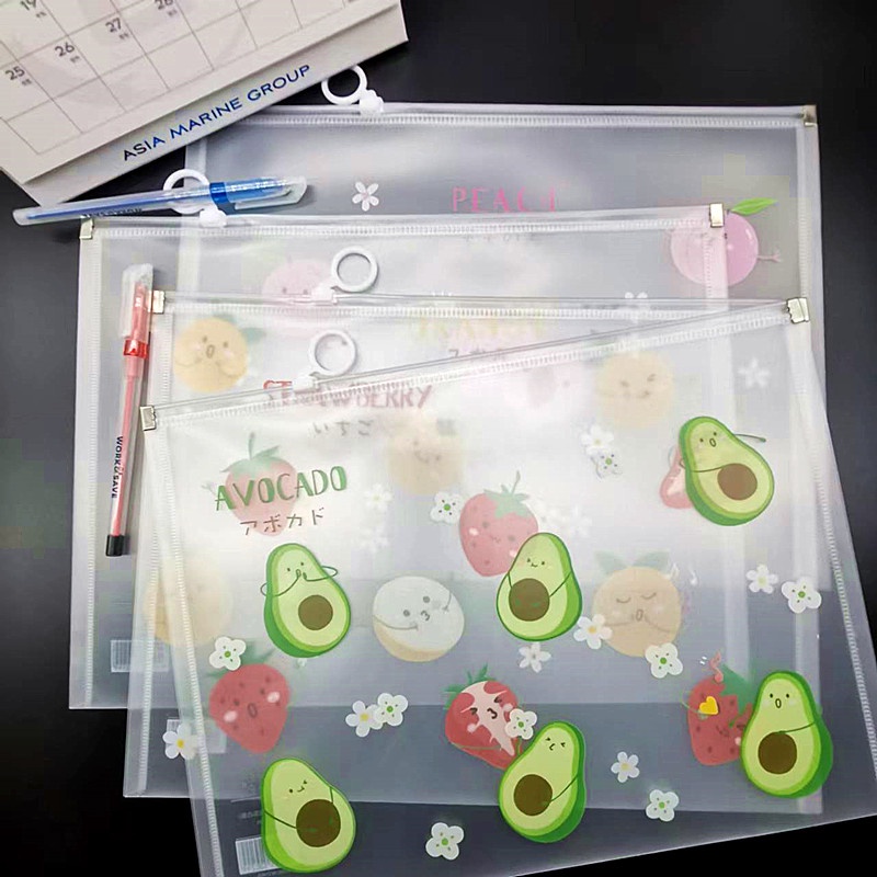 A4 A5 A6 Paper Holder Pouch File Organizer PVC Zipper File Bag Office ...