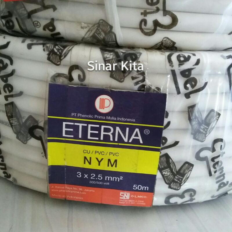 Eterna Cable 3 x 2.5 Copper Wire|Electrical Cable Per Meter | Shopee ...