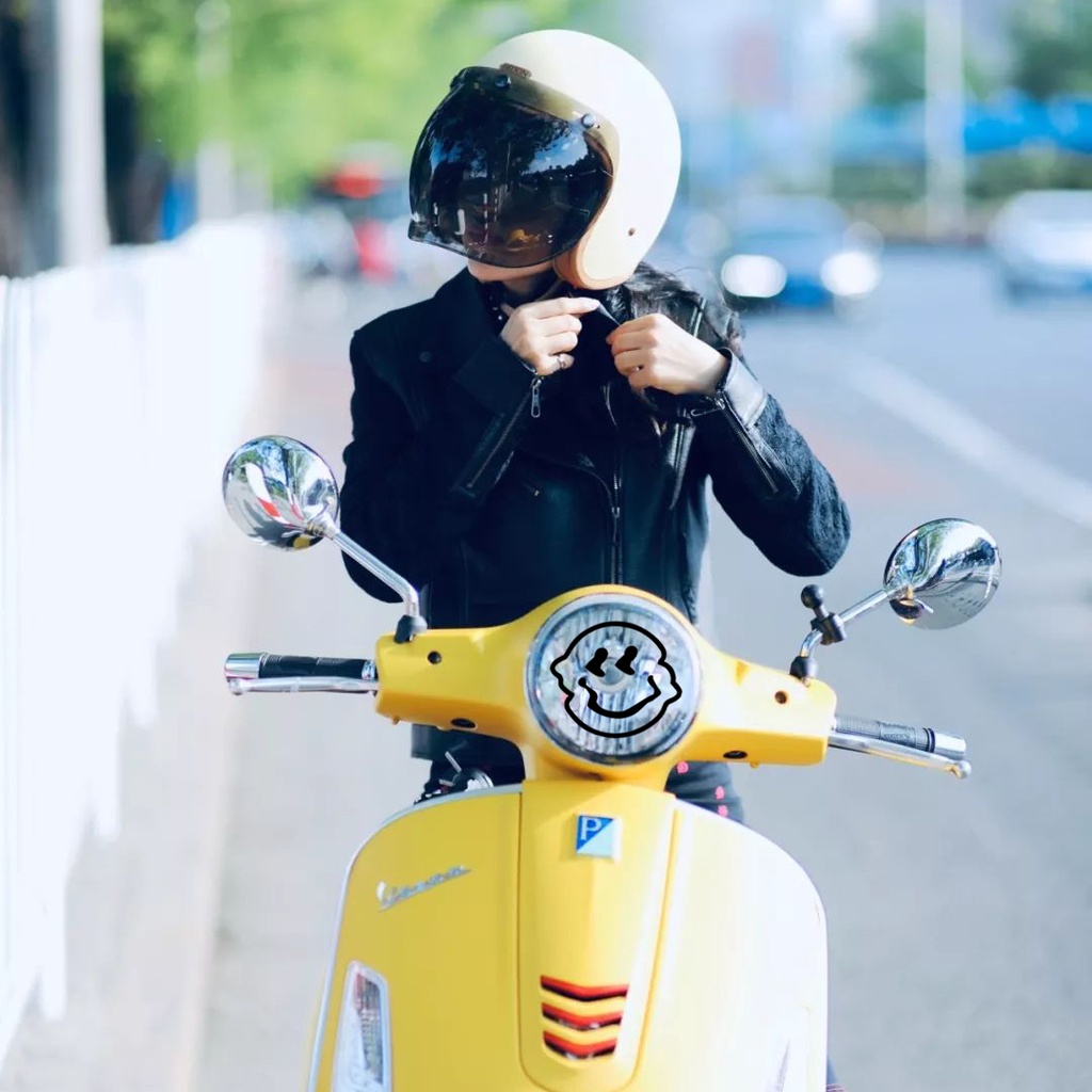 Wave Smiley Face Emoji Non-reflective/Laser Motorcycle Headlight ...