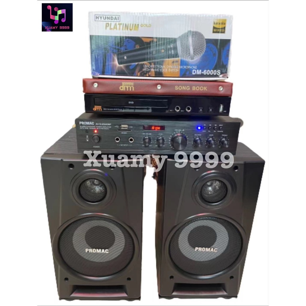 (PROMAC SET ) SPEAKER WITH AMPLIFIER AND KARAOKE PLAYER W/ FREE MIC ...