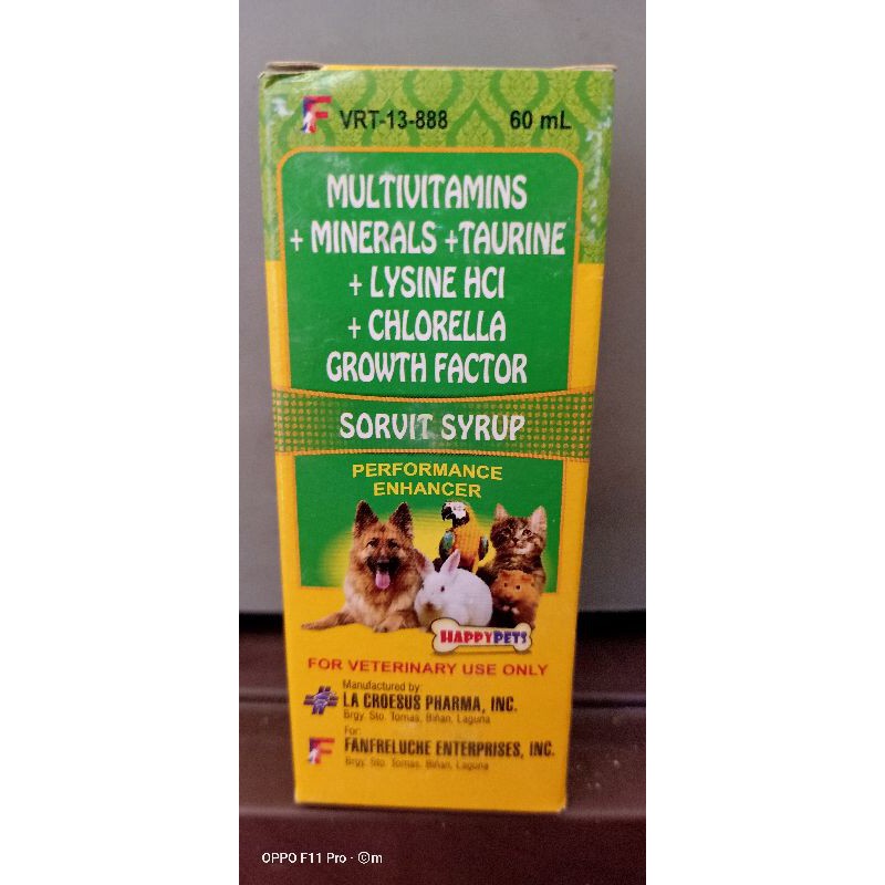 Sorvit Syrup Vitamins of Dog & Cat 60ML(PERFORMANCE ENHANCERS) | Shopee ...