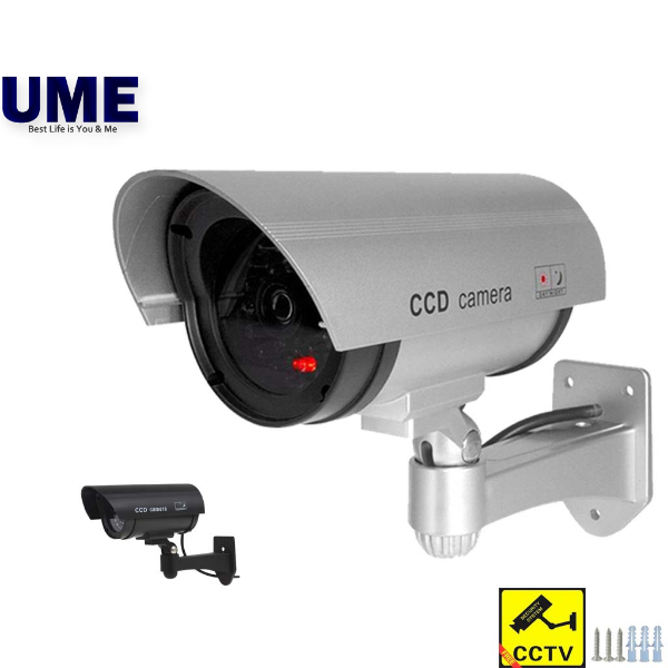 Fake Dummy CCTV Camera Realistic Surveillance Outdoor With Red Flashing ...