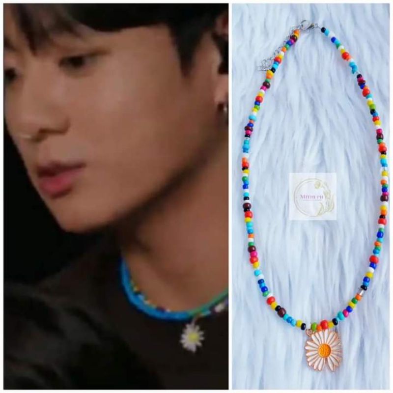 [HANDMADE] BTS Jungkook Inspired Beads Choker Necklace + FREE PHOTOCARD ...