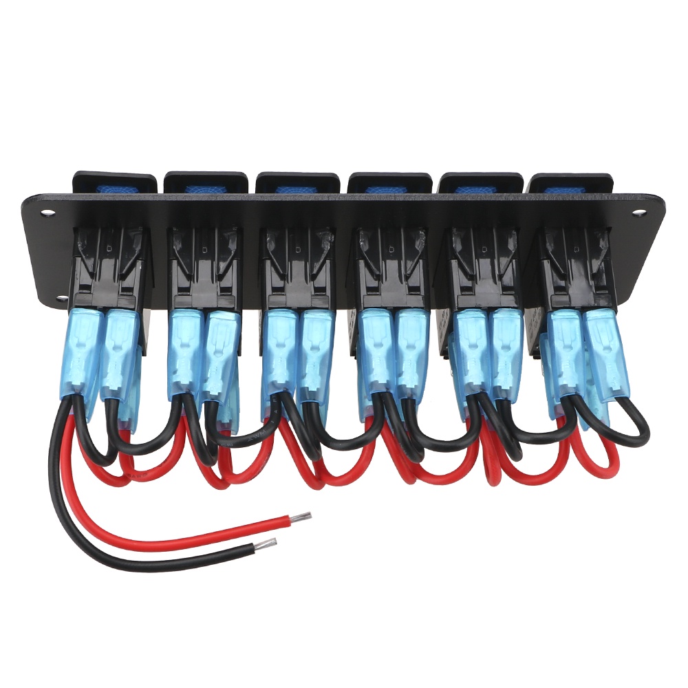 ON-OFF Rocker Switch Panel LED Toggle Switch Panel 12/24V 6 Gang for ...