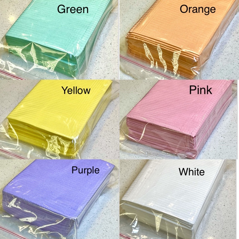 25 Pcs 3PLY Disposable Bib / Paper towel. Disposable one time use ...
