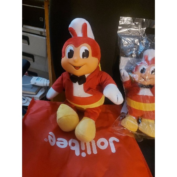 set of 2 Jollibee doll plush stuff toys vintage 12" with plush doll 10 ...