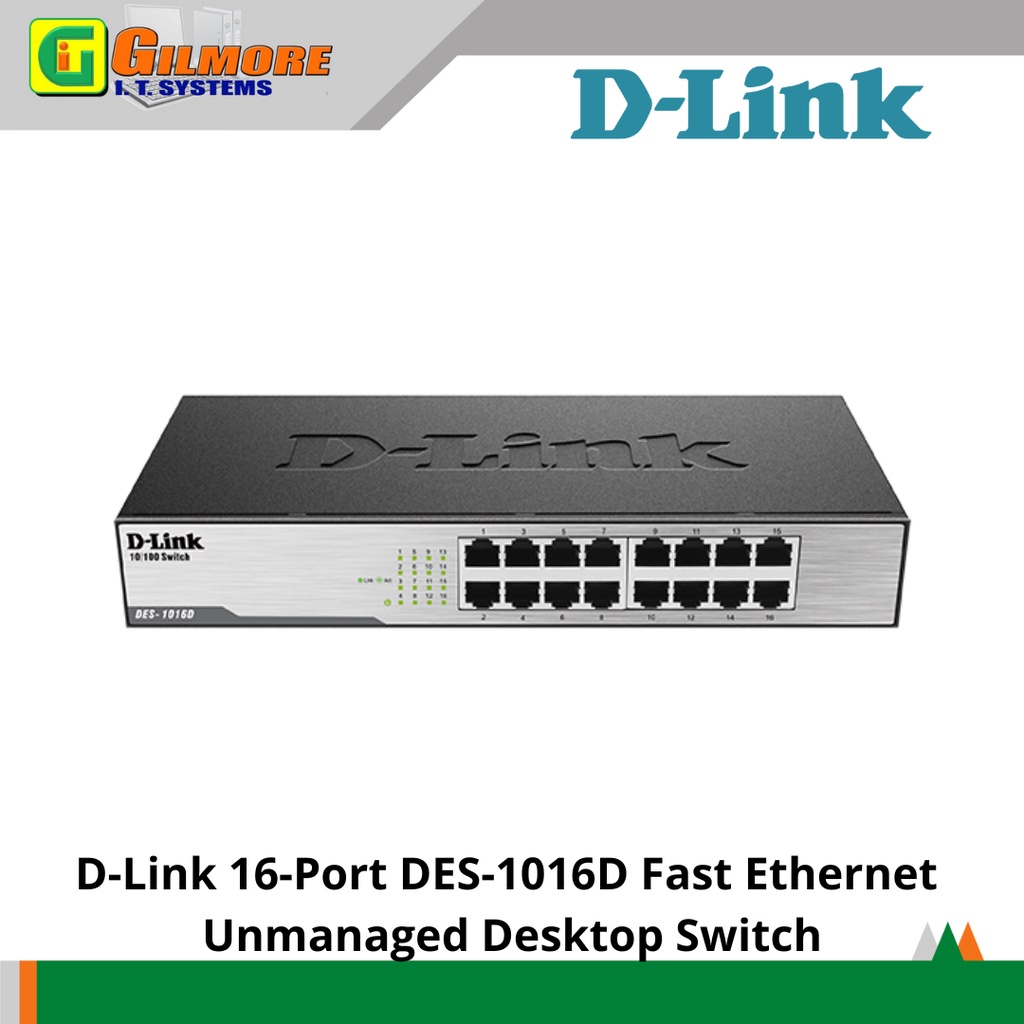 D-Link D16-Port DES-1016D Fast Ethernet Unmanaged Desktop Switch ...